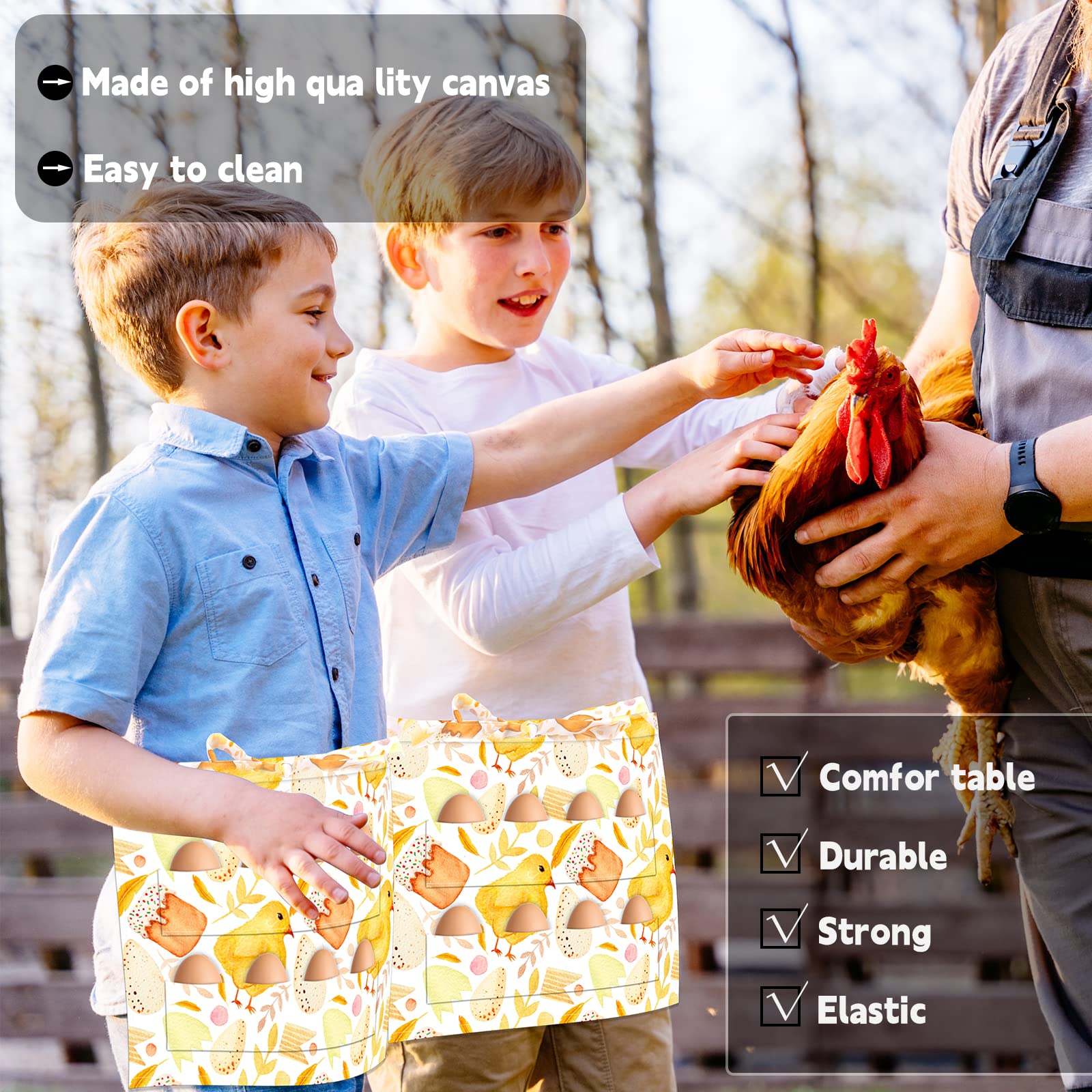 Snapklik.com : Egg Apron, 8 Pockets Durable Canvas Egg Collecting Apron ...