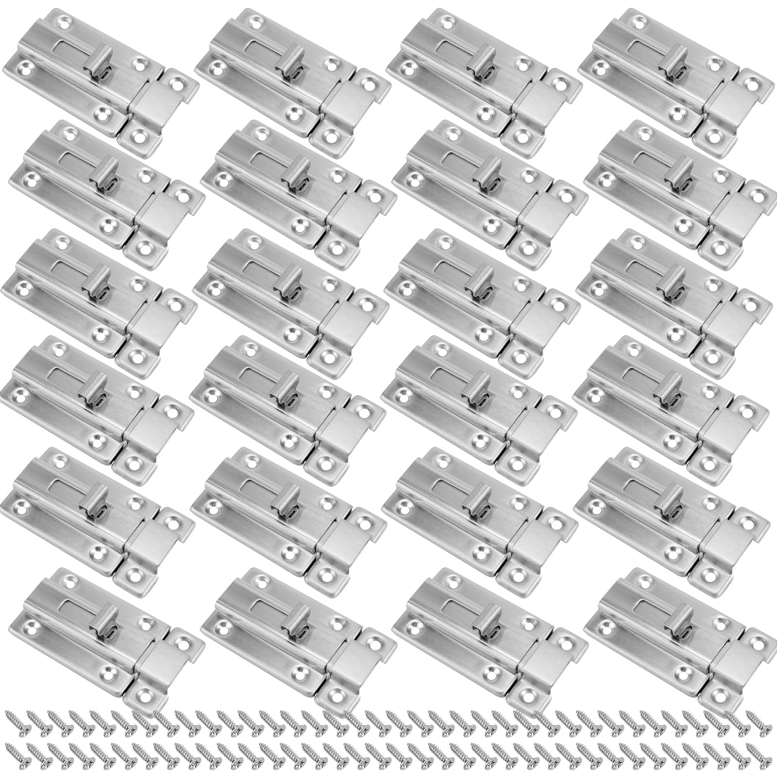 KEILEOHO 24 Pack 2 Inch Stainless Steel Slide Lock, Slide Barrel Bolt ...