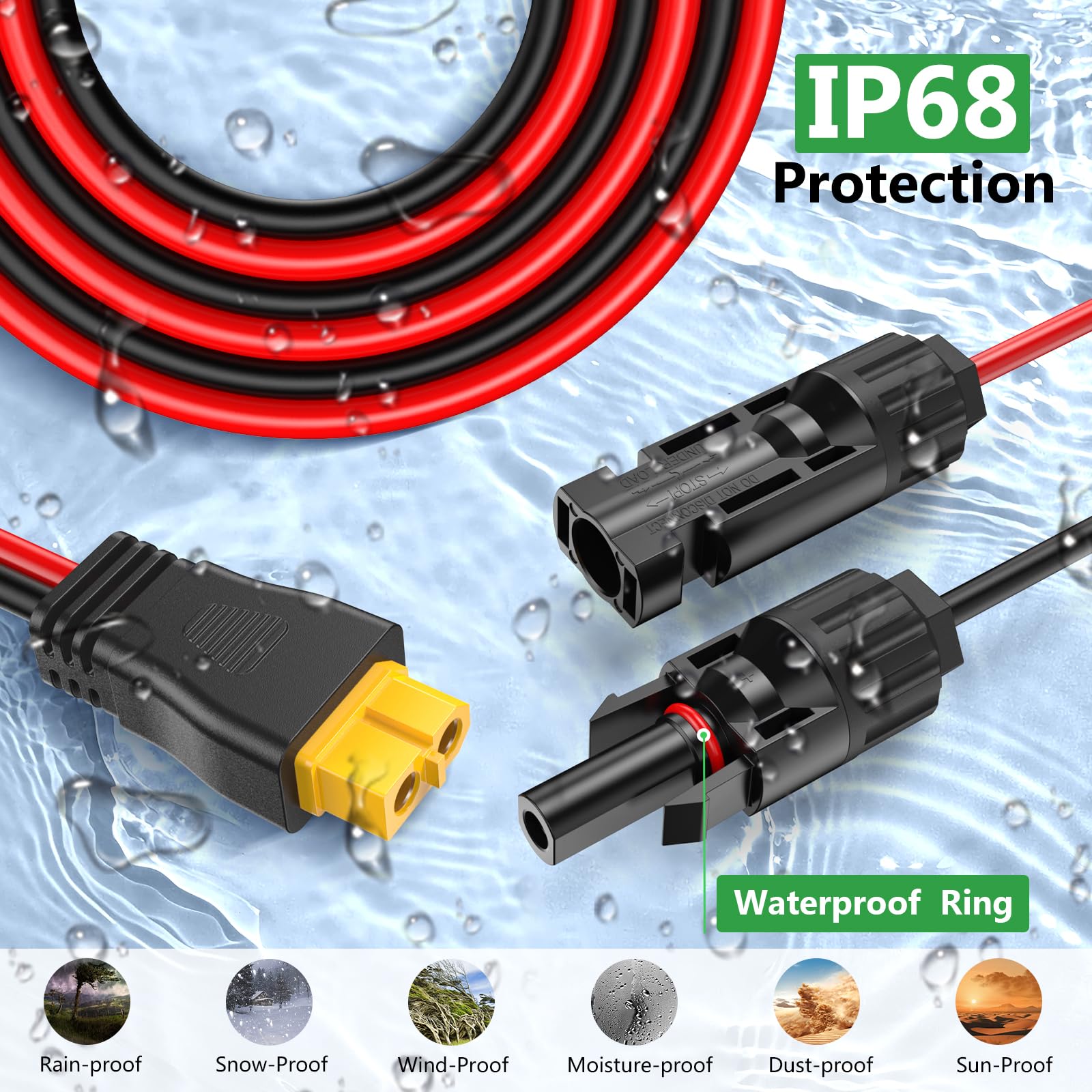 Snapklik.com : 10AWG 30 FT Solar Connector To XT60 Adapter Connector ...