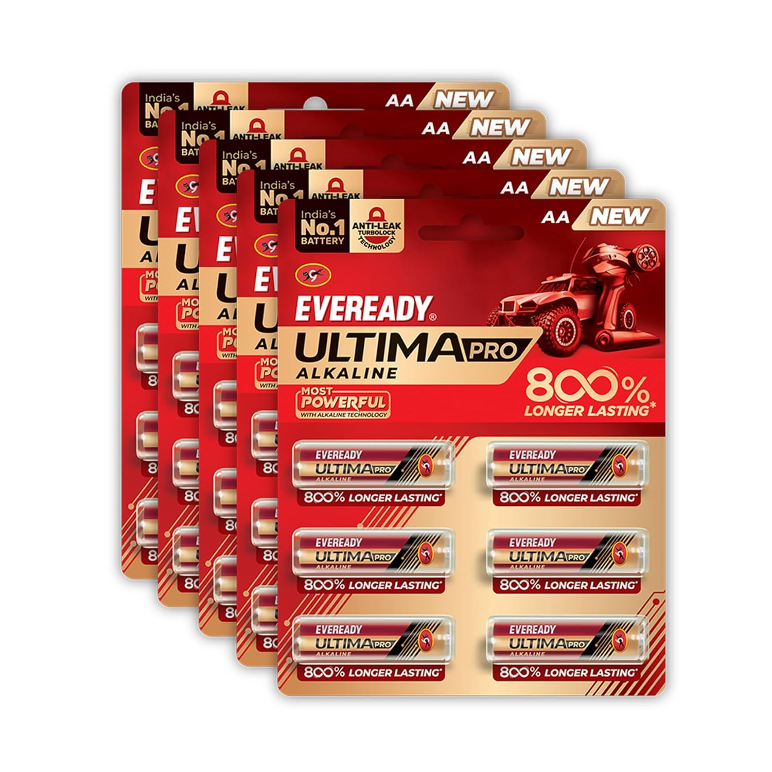 Eveready Ultima Pro Alkaline AA Battery| Pack of 30 | 1.5 Volt | 800% ...