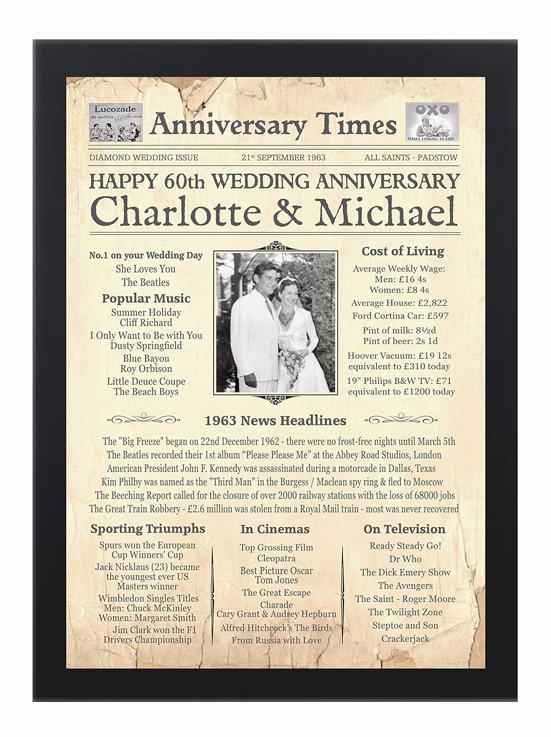 Diamond Wedding Anniversary Gift - 60th Wedding Anniversary ...