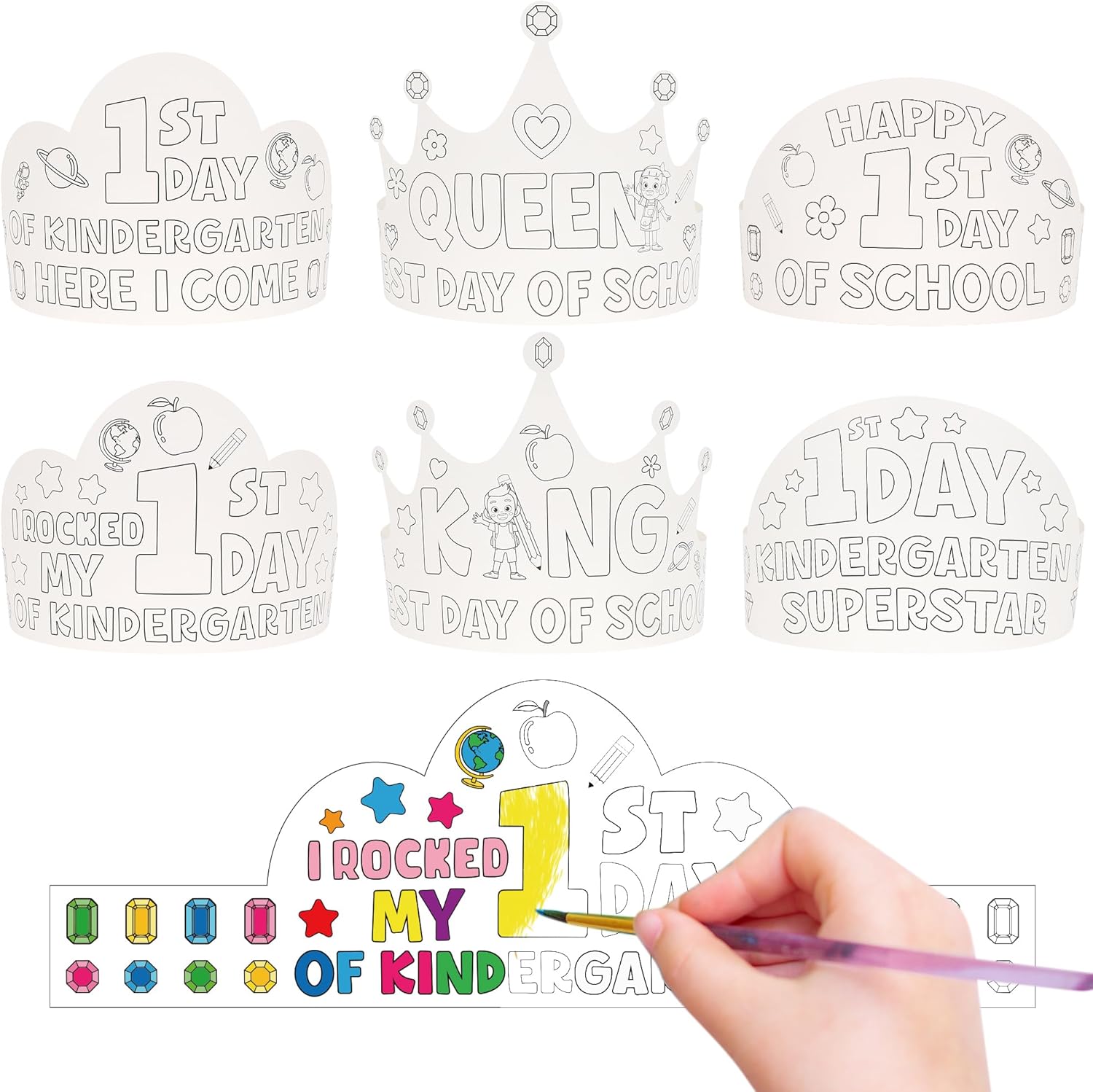 Amazon.com: 36 PCS Back to School Supplies, 6 Styles Color Your Own ...