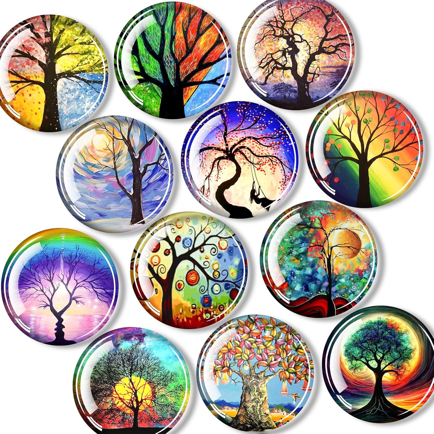 Amazon.com: Qualsen 12Pcs Cute Magnets Fridge Magnets Glass Magnet ...