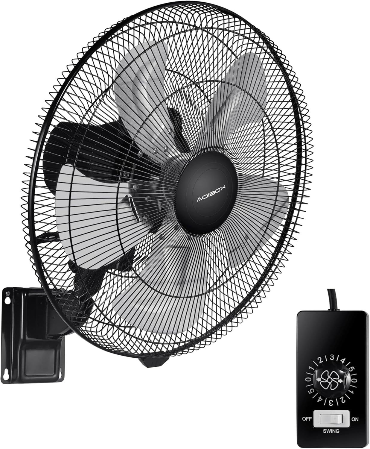 Amazon.com: Phyfalip 18-inch Black Wall Mount Fan for Household and ...