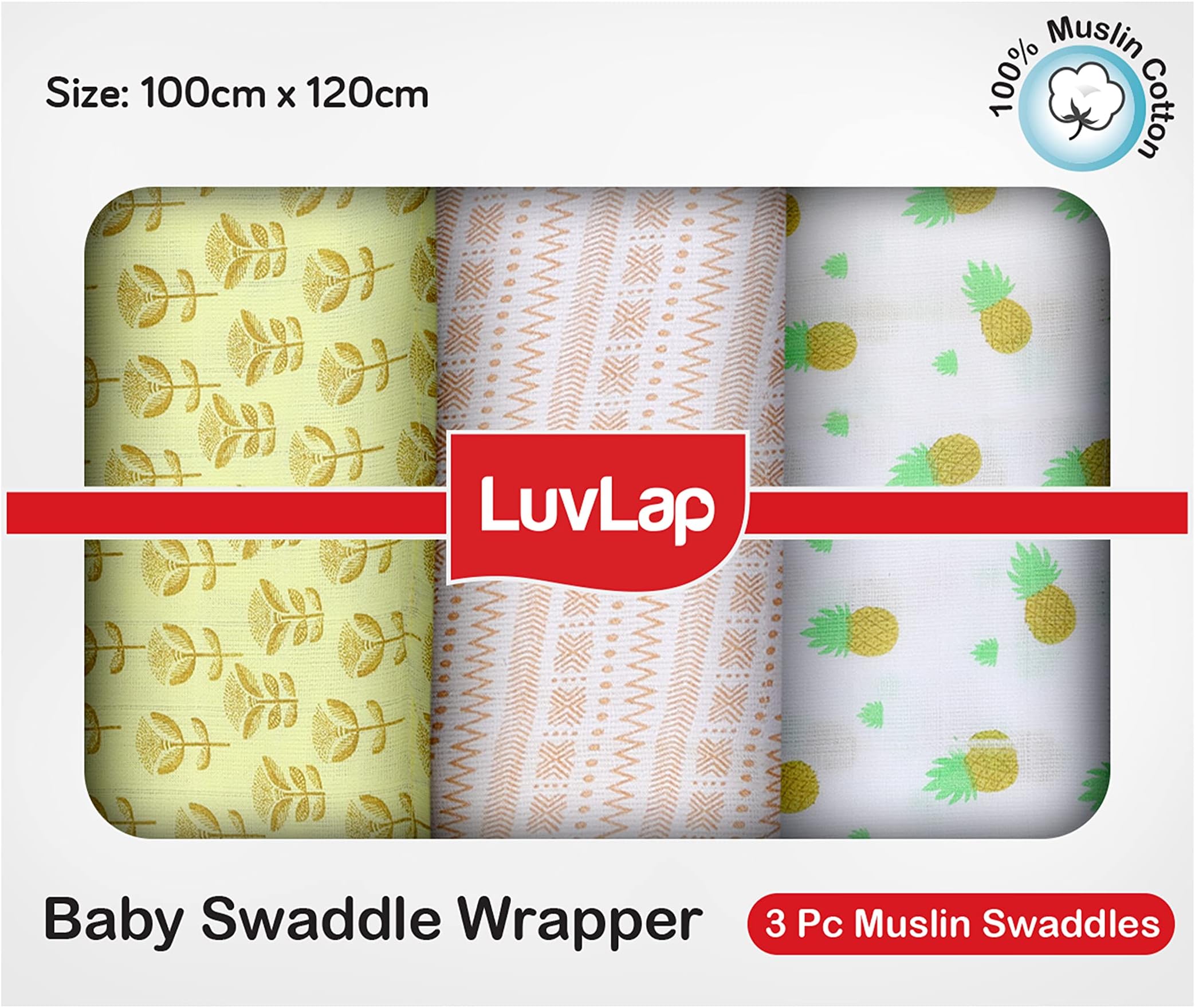 Buy My Milestones 100% Cotton 3 in 1 Muslin Double Cloth (2 Layers ...