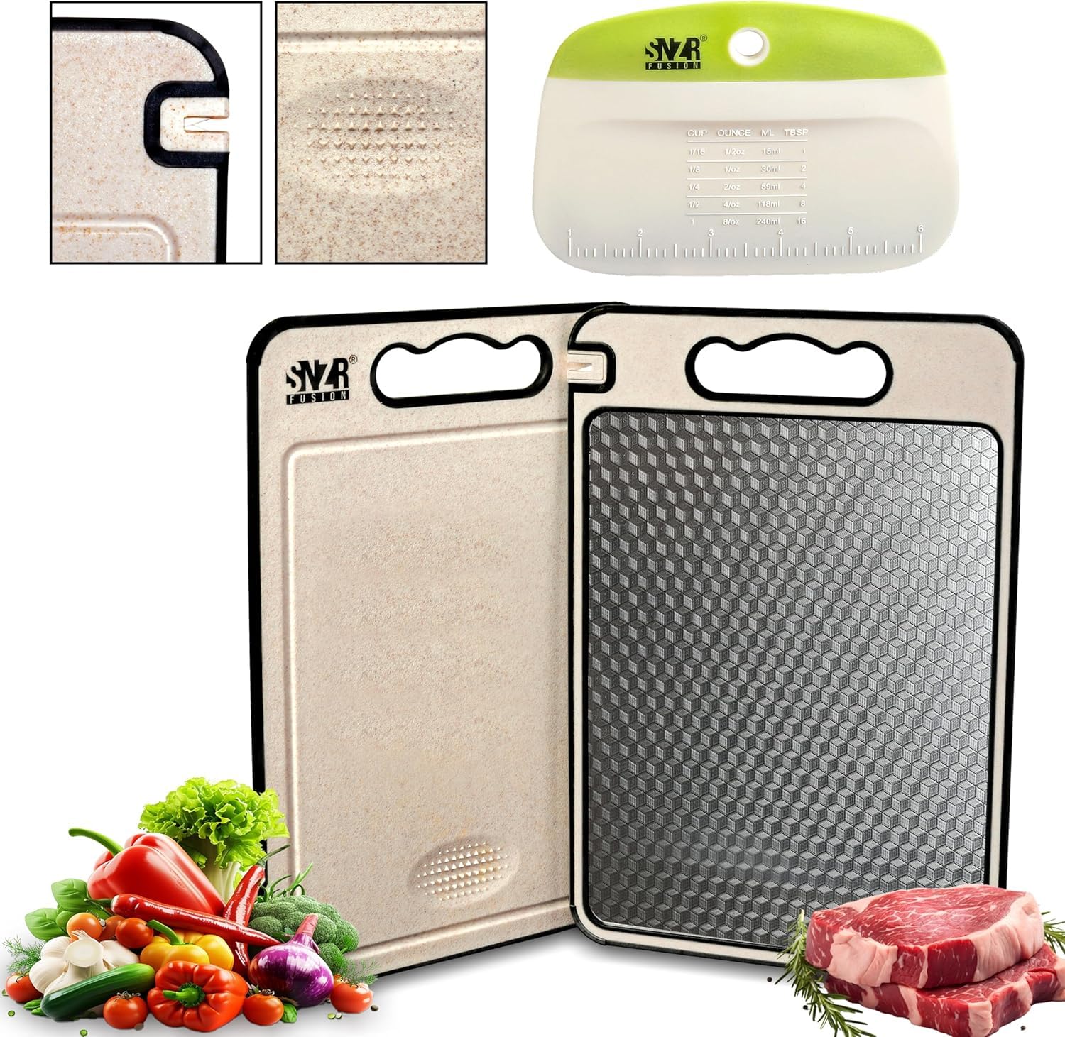 Amazon.com: SNZR FUSION Stainless Steel Multi-Purpose Cutting Board ...