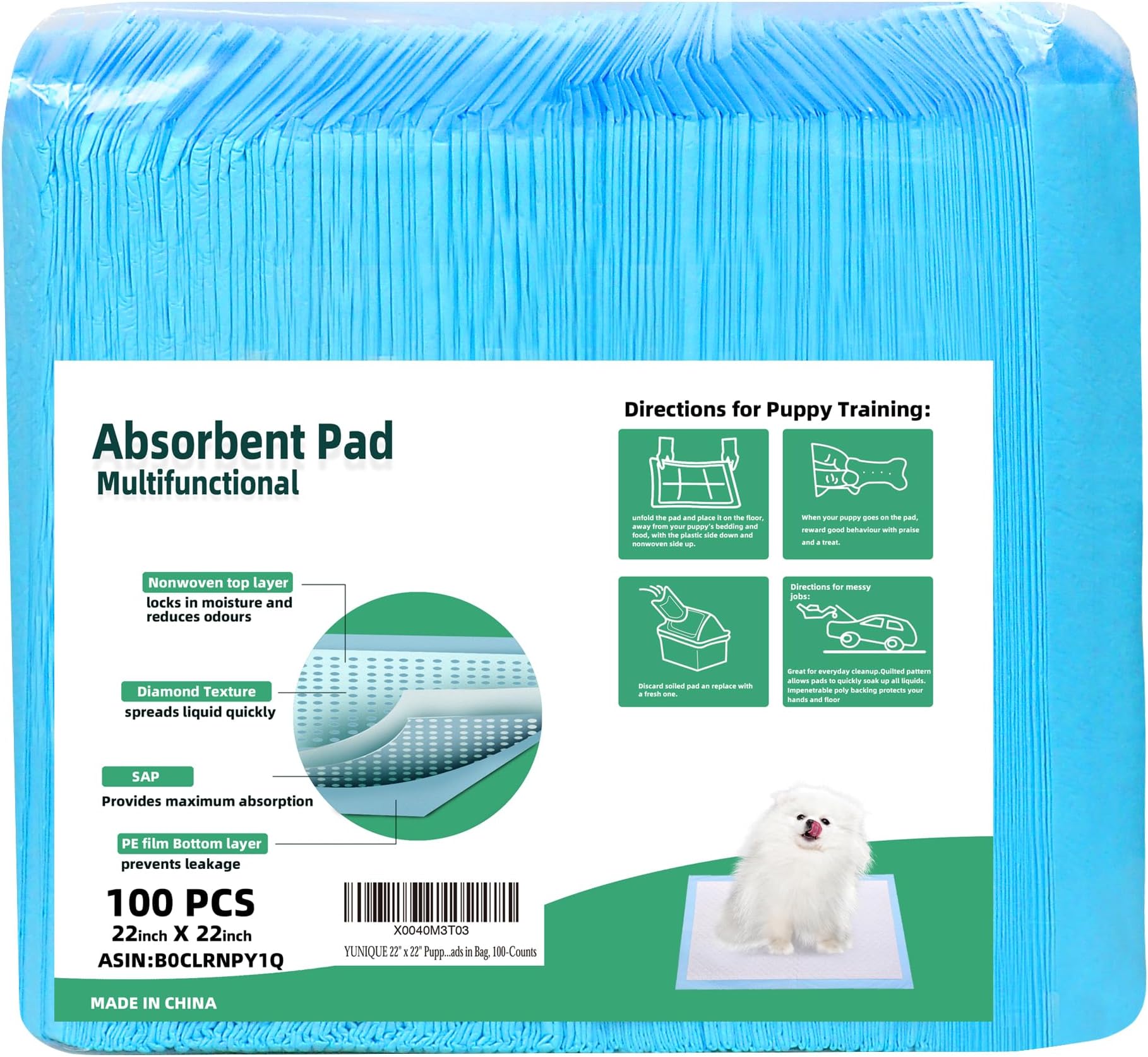 Amazon.com: Pounce + Fetch 100 Pack Dog Training Pads | Puppy Pee Pad ...