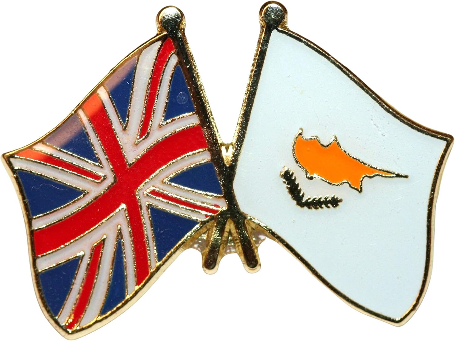 UK & Cyprus Friendship Flag Pin Badge : Amazon.co.uk: Fashion