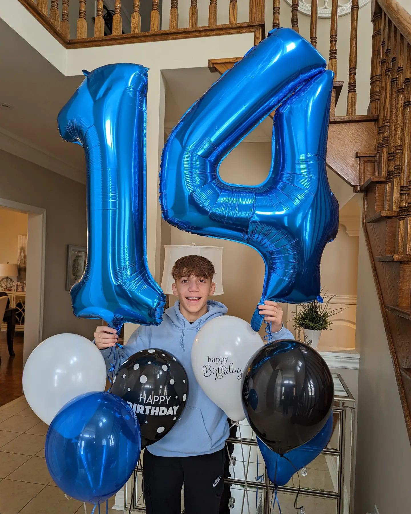 Snapklik.com : Navy Blue Number 14 Balloon 40 Inch, 14 Number Balloons ...