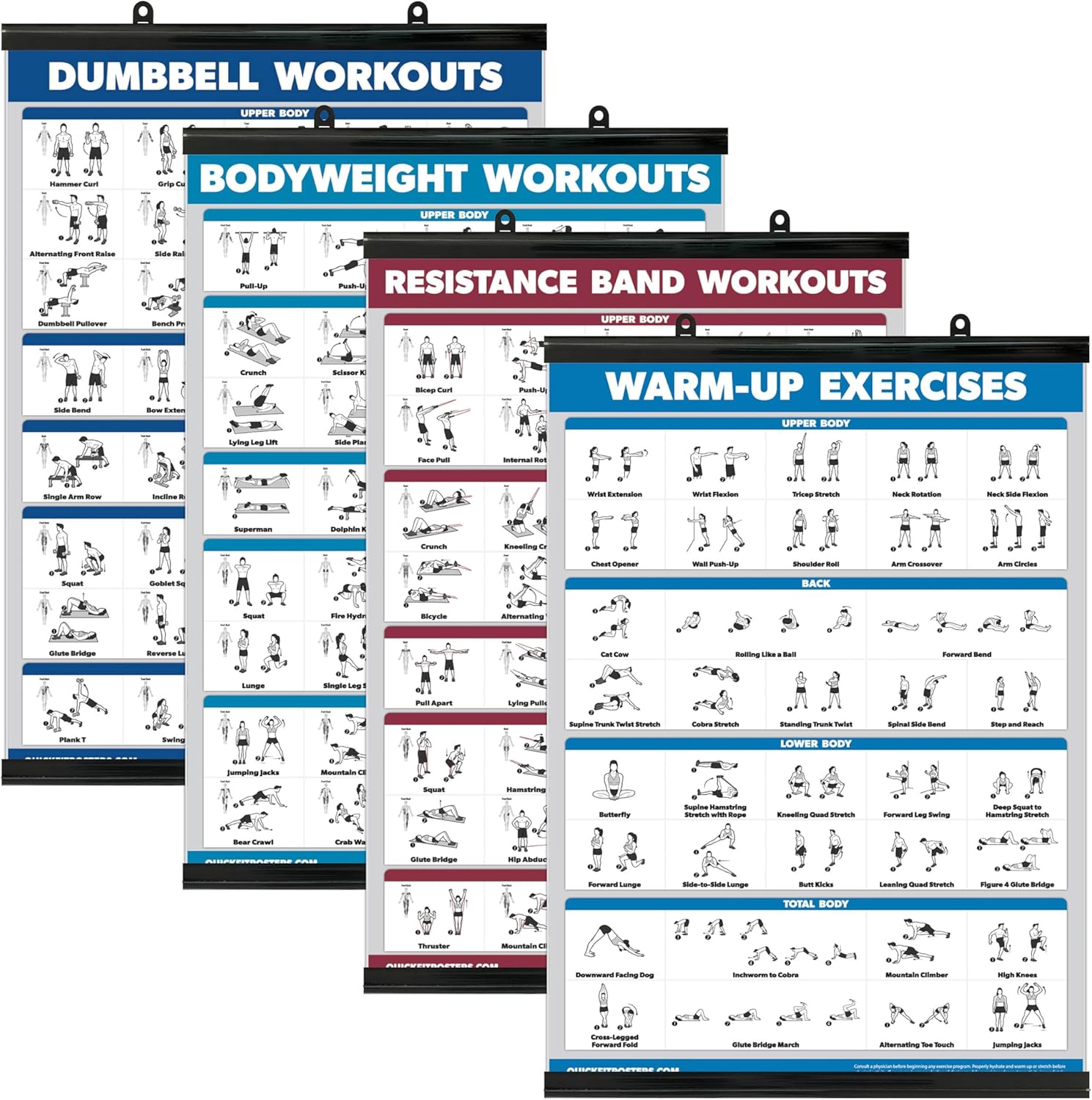 Amazon.com: Palace Learning 4 Pack - Dumbbell Workouts + Bodyweight ...