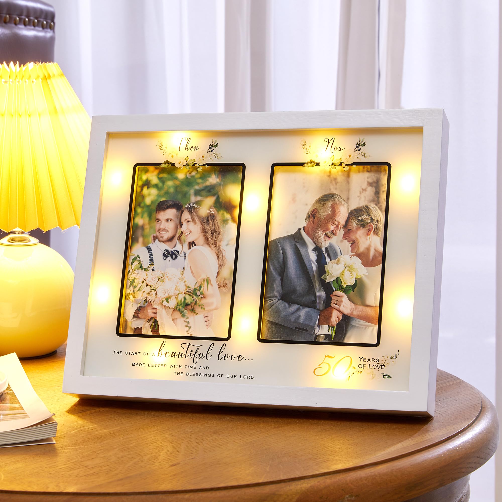 Snapklik.com : Then & Now 50th Anniversary Picture Frame For Couple ...
