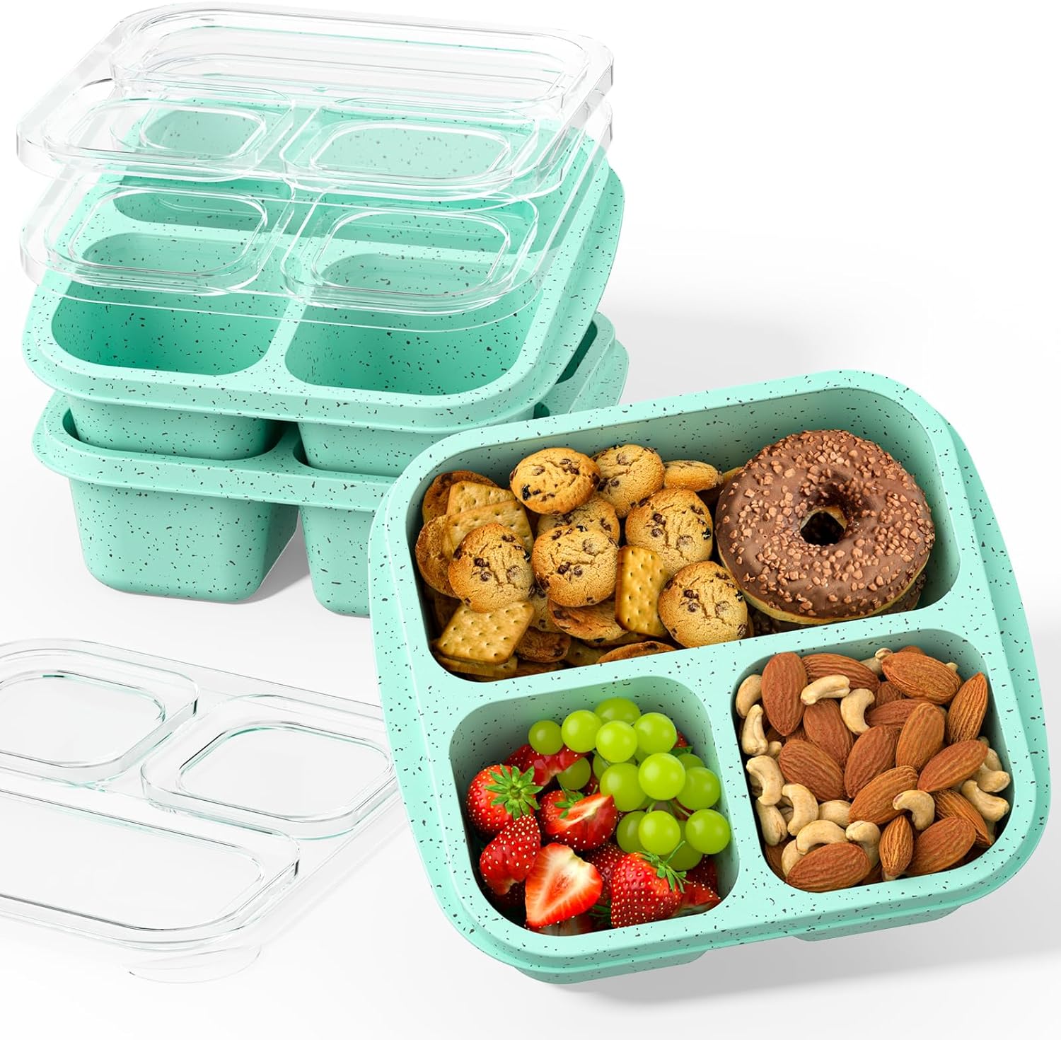 Amazon.com: Enstphjoy Snack Boxes (3 Pack) - Stackable Bento Boxes with ...