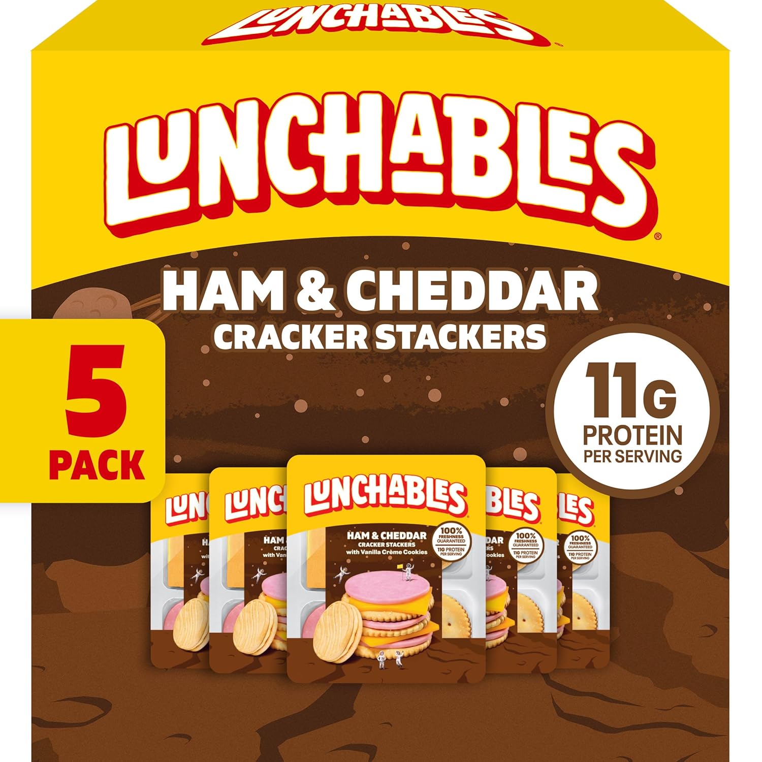 Amazon.com: Lunchables Ham and Cheddar Cracker Stackers with Vanilla ...