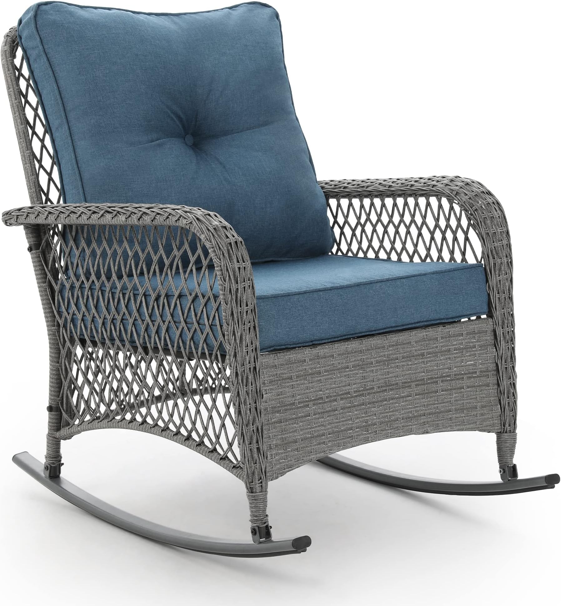 Amazon.com: UDPATIO Rocking Chairs for Outside, Rattan Rocking Chair ...