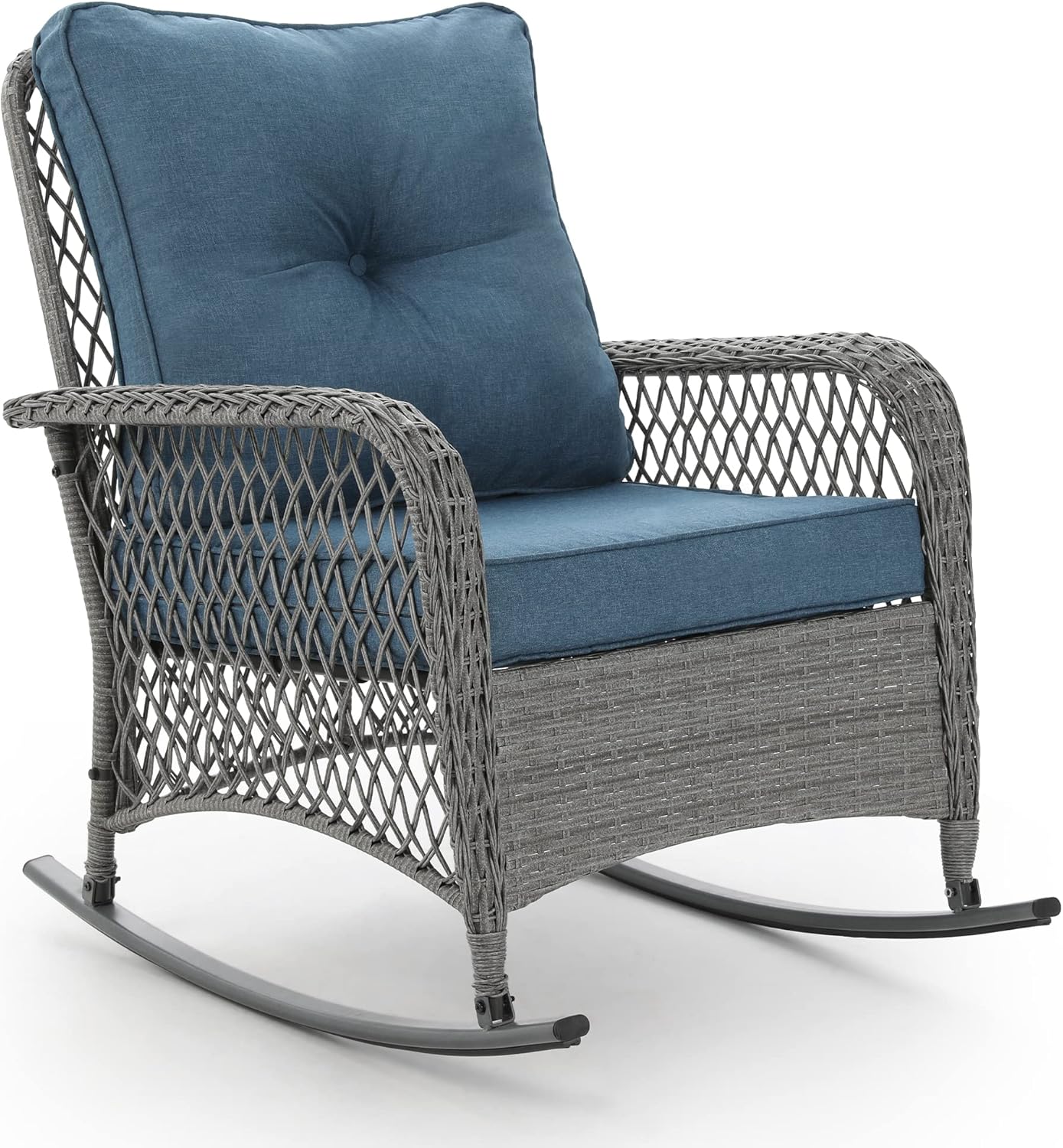 Amazon.com : UDPATIO Rocking Chairs for Outside, Rattan Rocking Chair ...