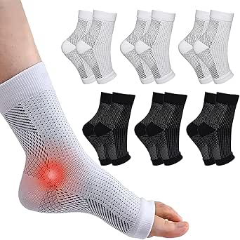 INBOLM Neuropathy Socks 6 Pairs Neuro Socks for Men and Women Plantar ...
