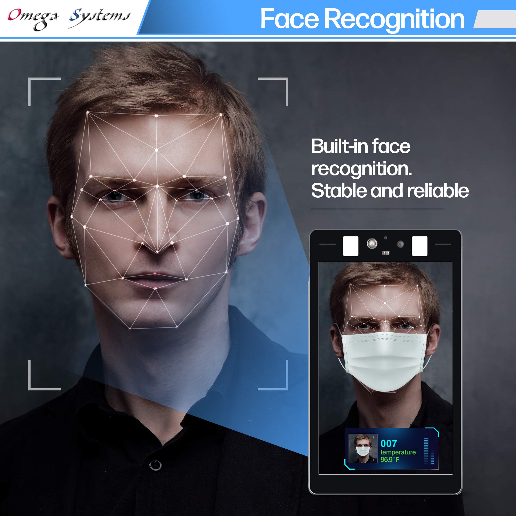 Buy Omega Systems Temperature Face Recognition Body Temperature Kiosk ...