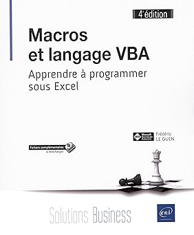 Amazon.fr - Macros et langage VBA - Apprendre à programmer sous Excel (4e édition) - Le Guen ...