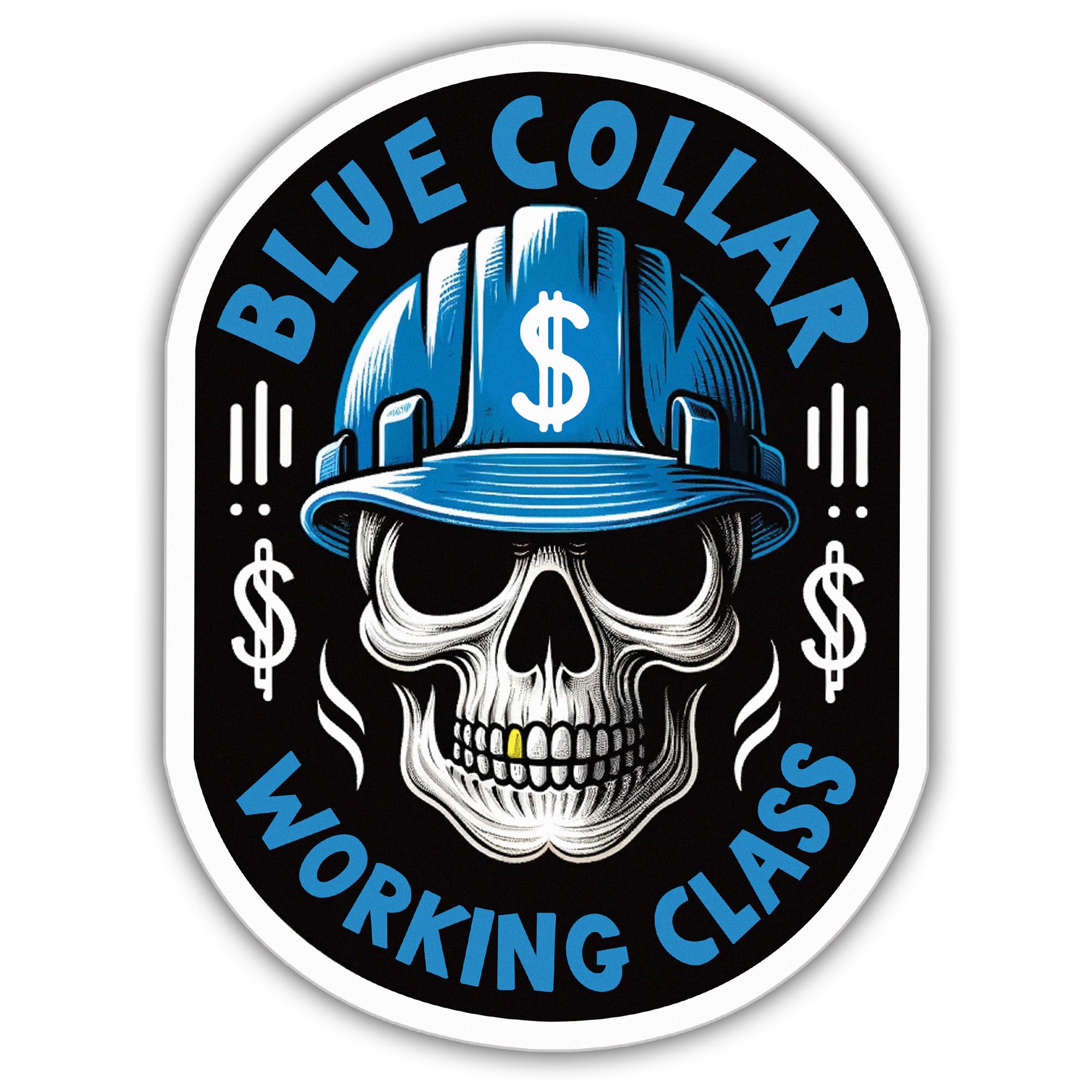 Amazon.com: Blue Collar Stickers Funny Blue Collar Working Class Cool ...