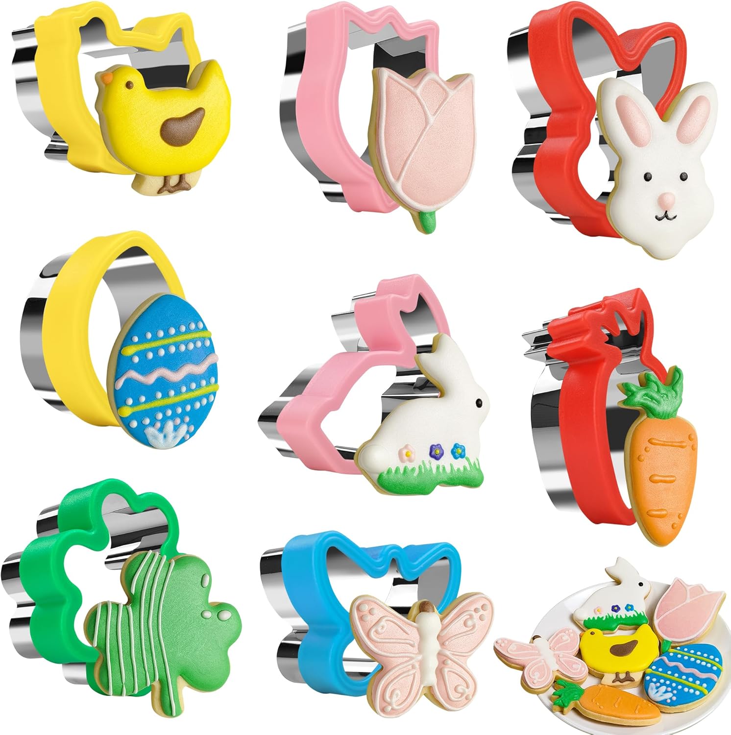 Amazon.com: 8 Pcs Easter Cookie Cutters, Sandwich Cutters, Holiday ...