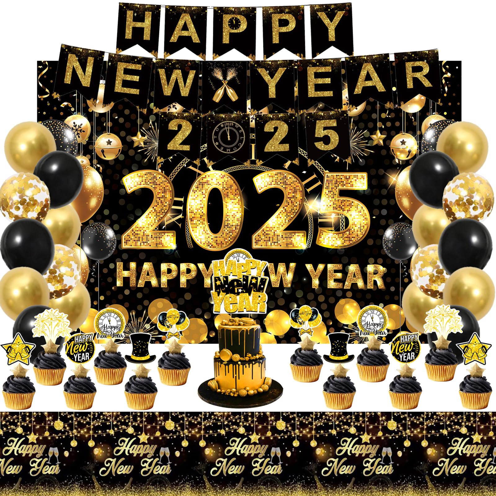 Amazon.com: ﻿New Years Eve Party Supplies 2025, New Years Party ...