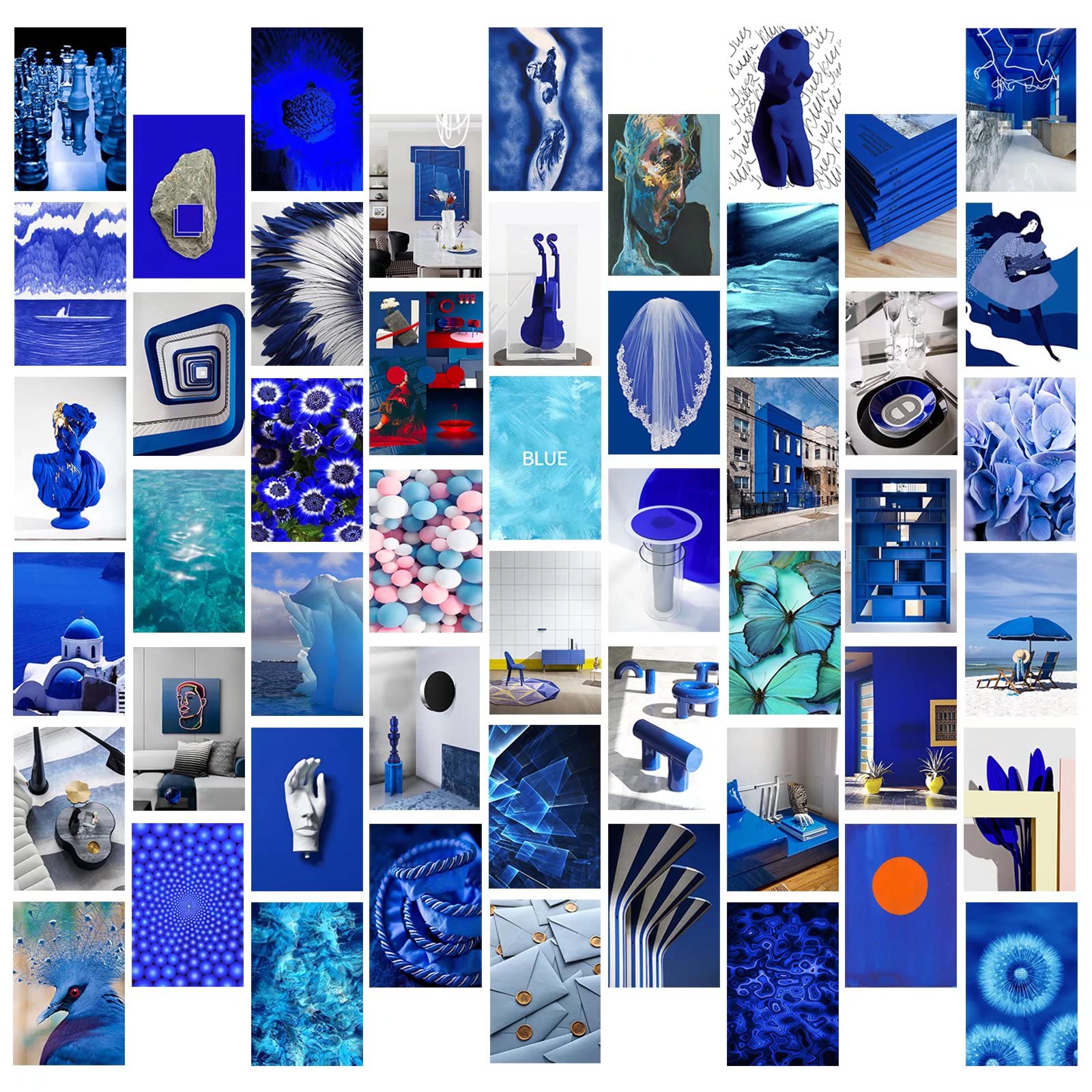 Buy Blue Wall Collage Kit Aesthetic Pictures, Aesthetic Room Decor ...