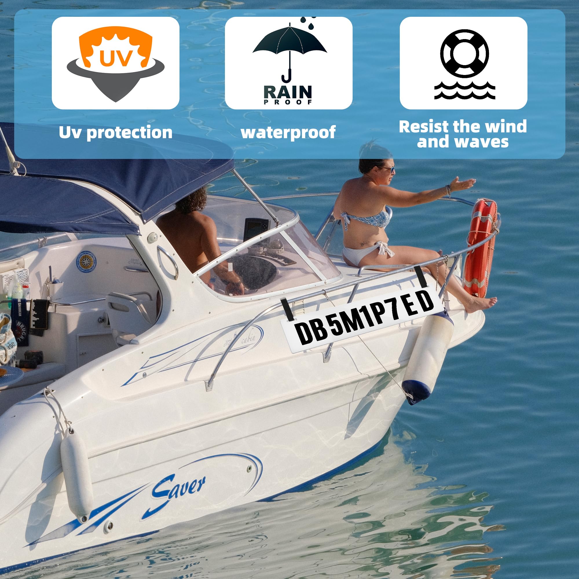 Snapklik.com : Warmfarm 2 Piece Registration Sticker Plate,Boat ...