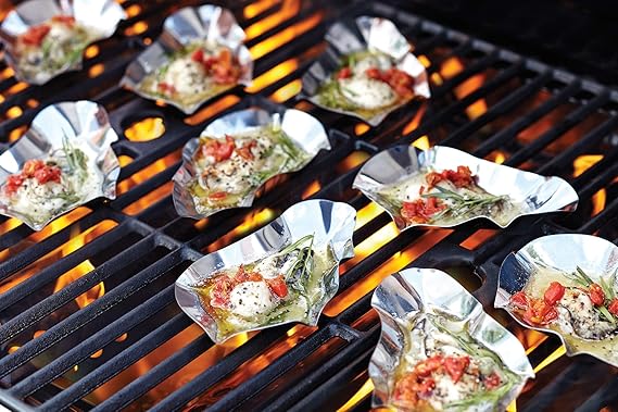 Amazon.com: Outset 76471 Stainless Steel Grillable Oyster Shells, Set ...