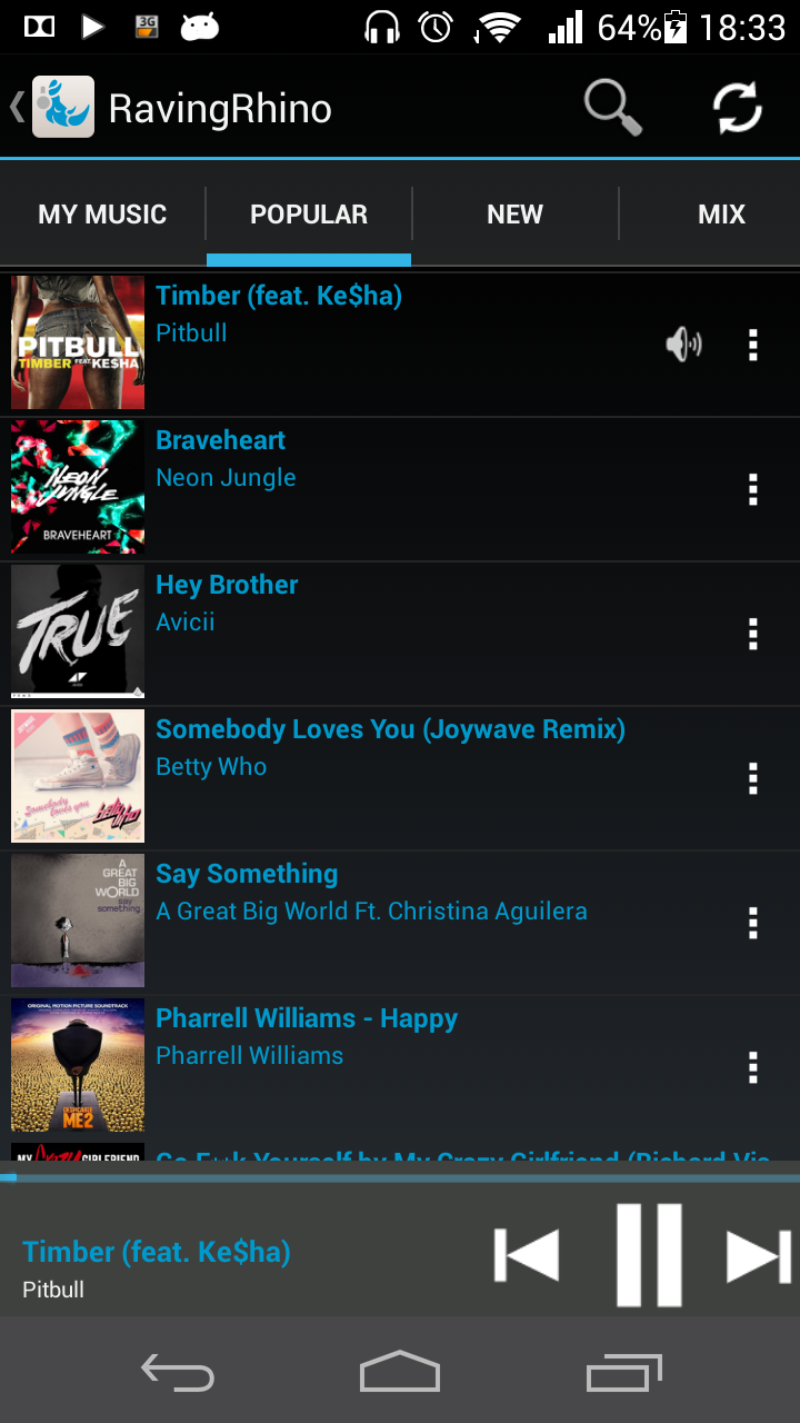 Raving Rhino - TOP music player - App on Amazon Appstore