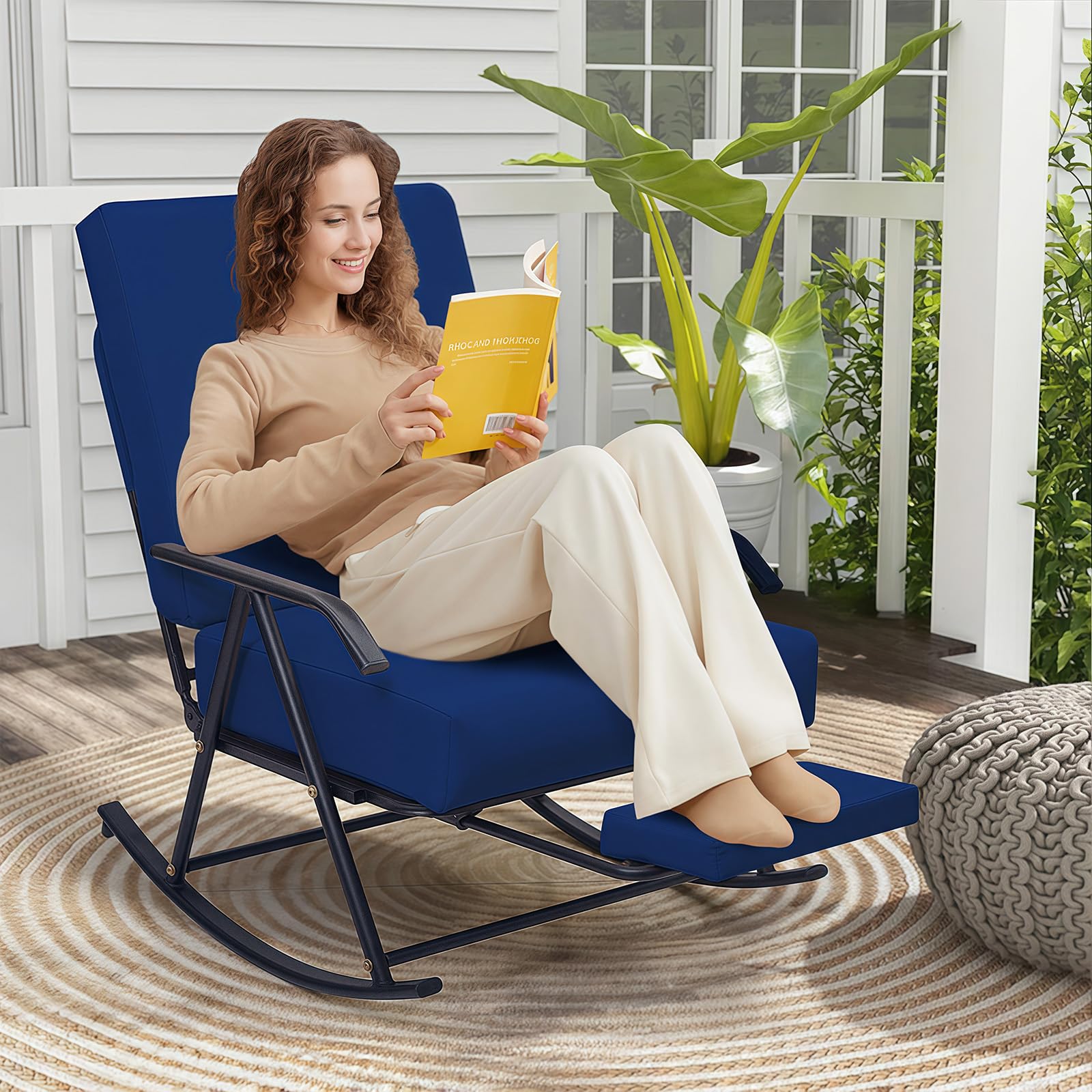 Amazon.com: PRIMEPATIO Outdoor Rocking Chair, Outdoor Patio Rocking ...