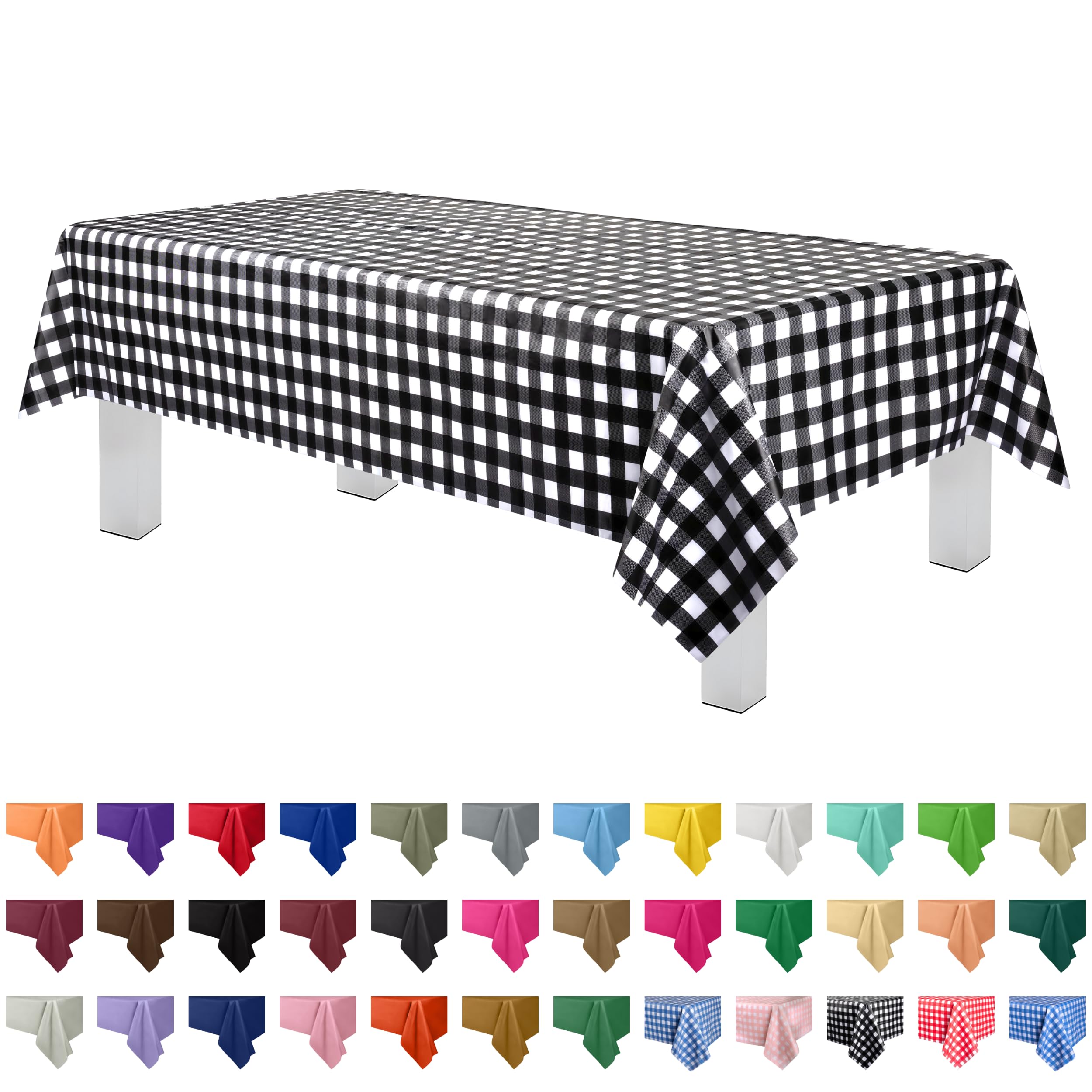 Amazon.com: Grandipity 12 Pack Premium Disposable Plastic Tablecloth 54 ...