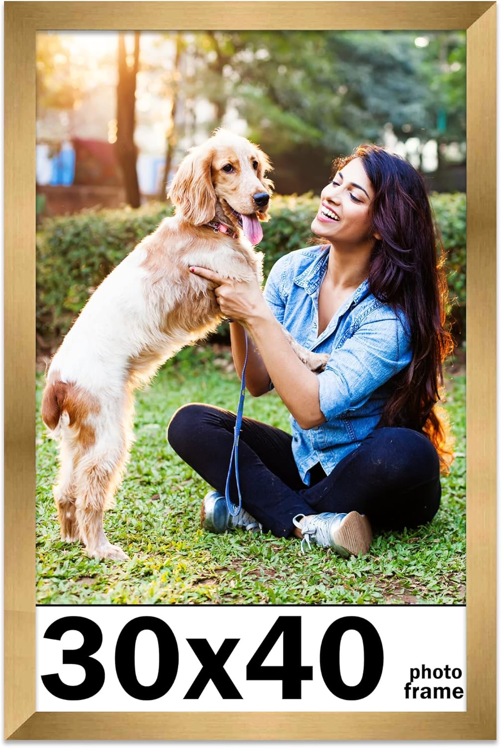 Amazon.com - CountryArtHouse 30x40 Frame Gold Bronze Modern Solid Wood ...