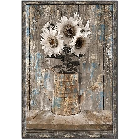 Amazon.com: Rustic Floral Country Farmhouse Sunflower Contemporary ...