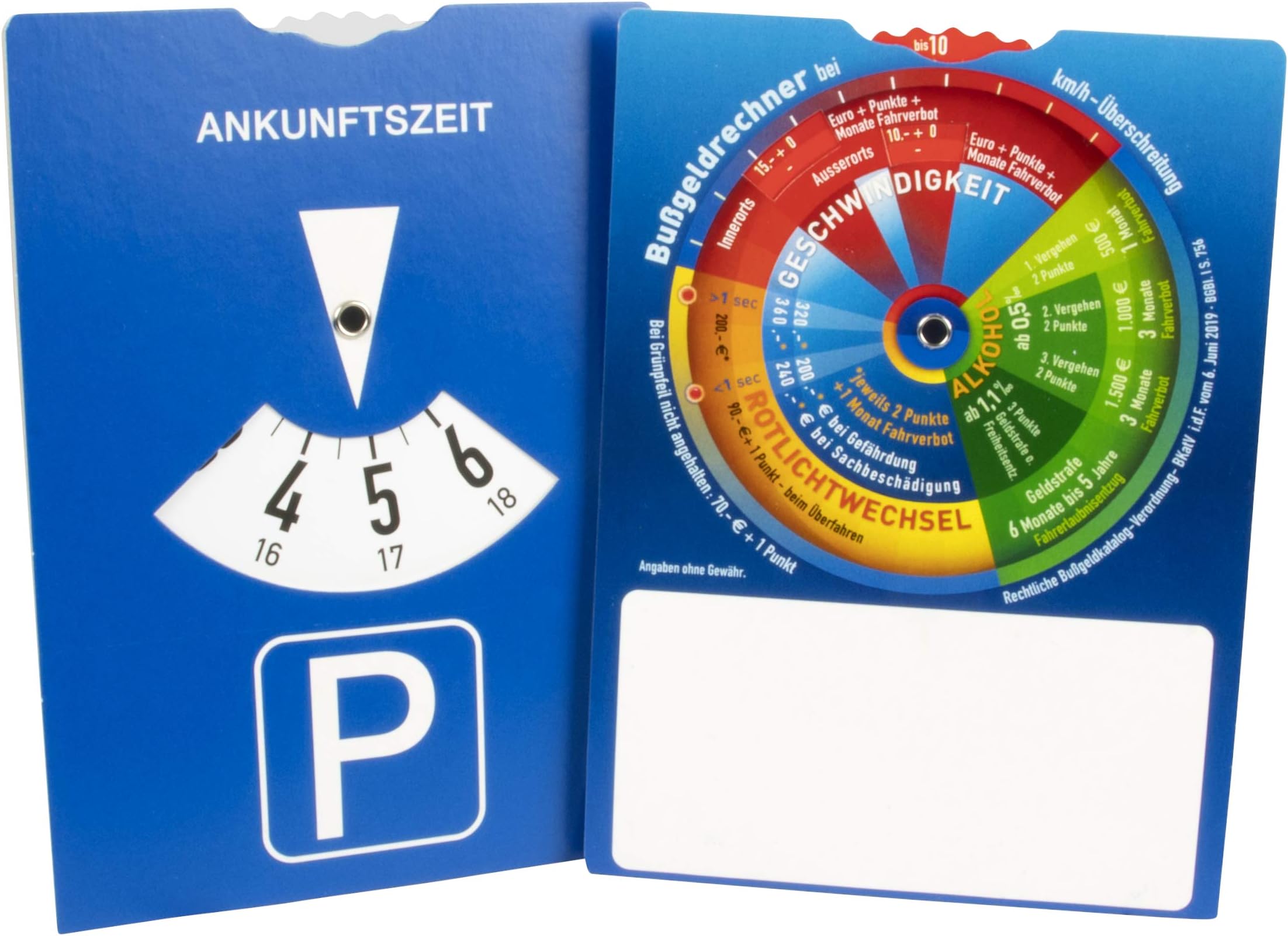 FLY DESIGN Set Parkscheibe aus Pappe mit Handyhalterung Auto Magnet ...