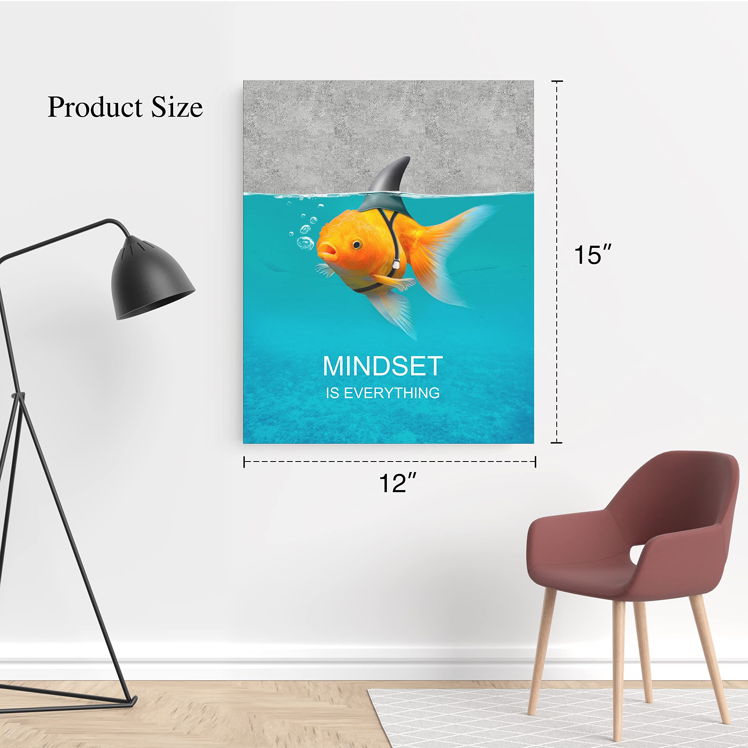 Motivational Canvas Wall Art Decor, Colorful Canvas Prints, Goldfish ...