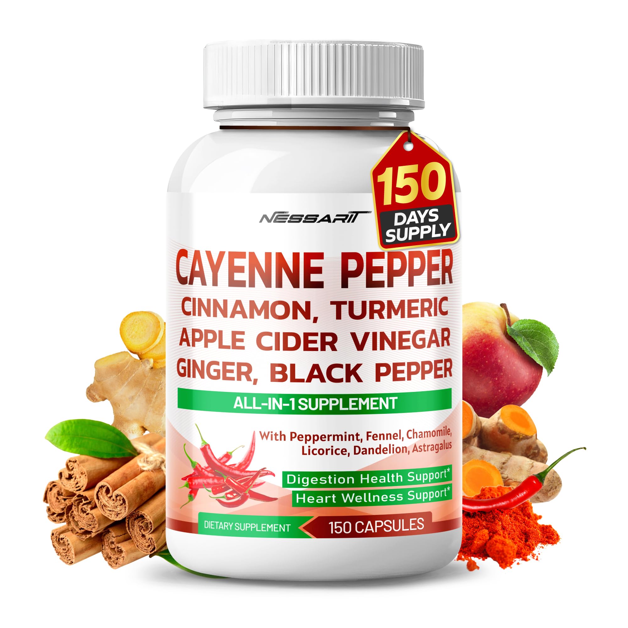 Amazon.com: NESSARIT Cayenne Pepper 14,000mg Supplement - 14-in-1 ...