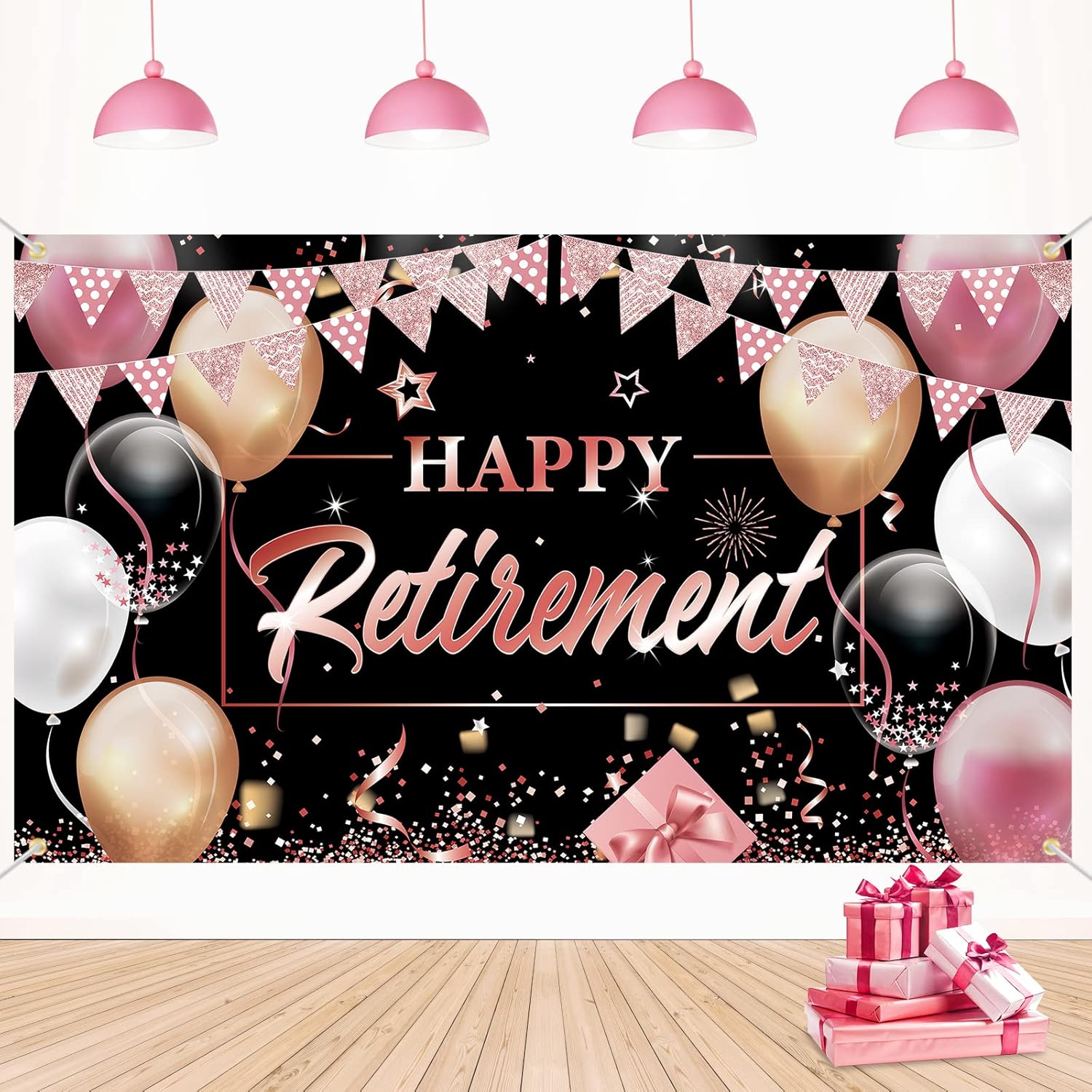 Happy Retirement Decorations Party Backdrop, Extra Large Retirement ...