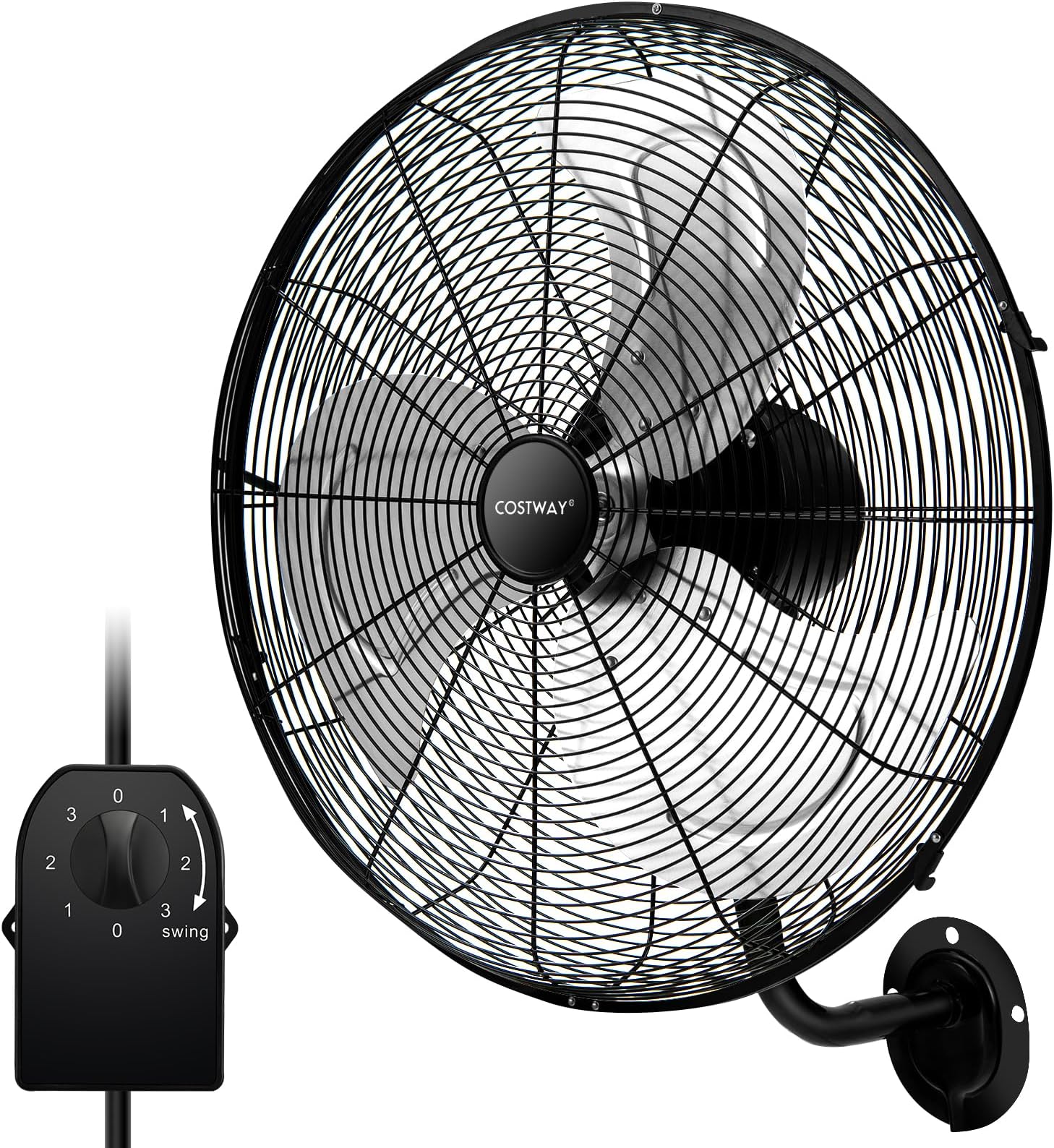 Amazon.com: Hurricane Oscillating Wall Mount Fan, 3 Speed Indoor ...