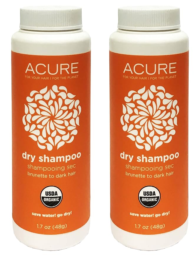 Acure Organic Dry Shampoo for Brunette to Dark Hair 1.7 Ounce (Pack of 2)