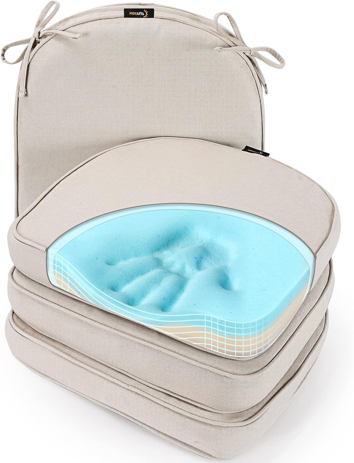 Amazon.com: SUNROX Gel Memory Foam Chair Cushions, FadeShield Water ...