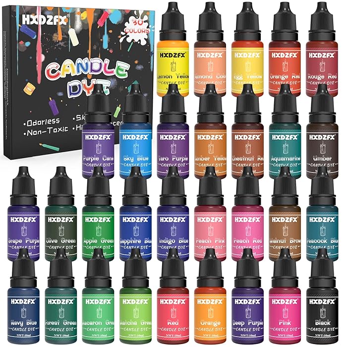 Buy Candle Dye - 30 Colors Liquid Candle Dye Kit, DIY Candle Making Kit ...