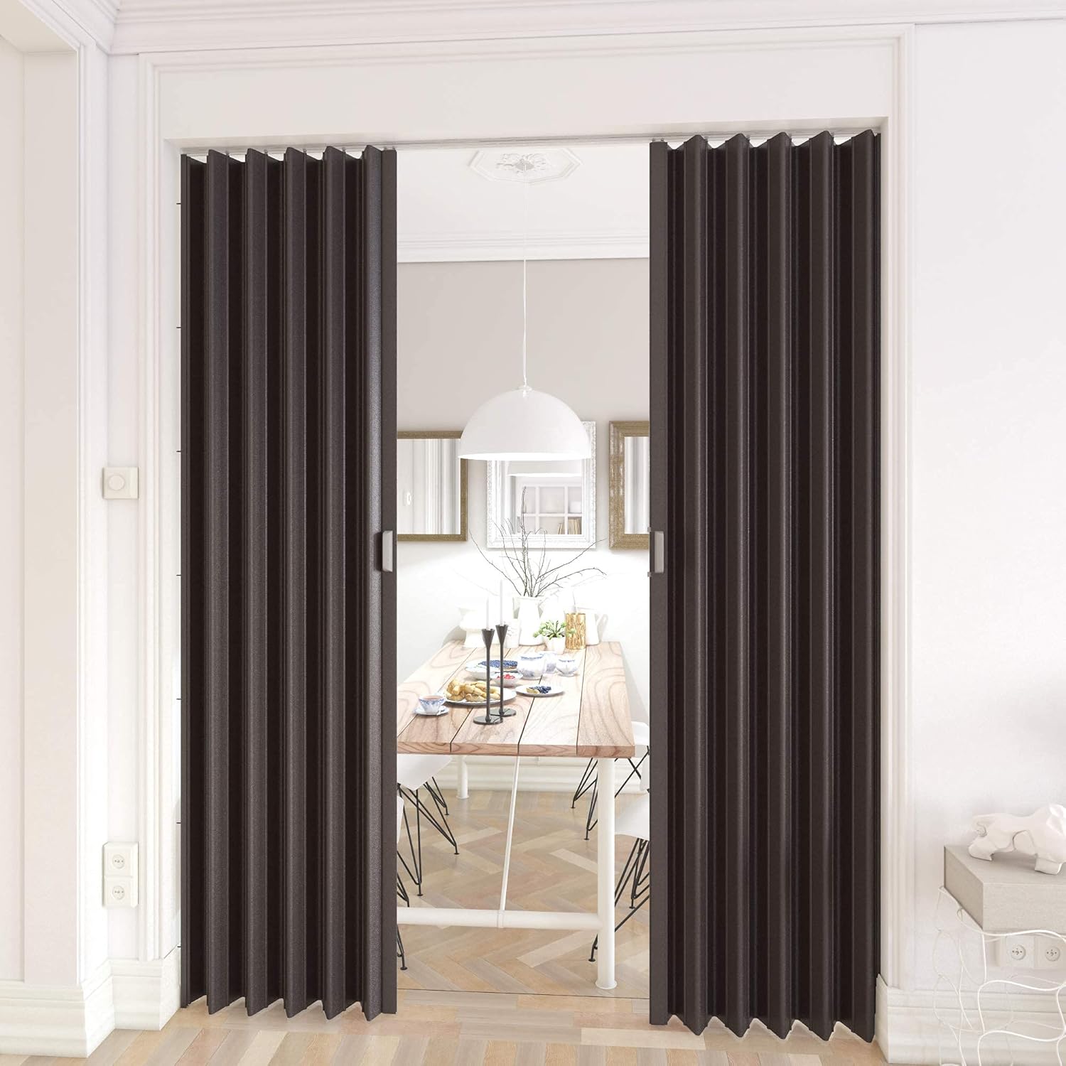 PLAYCON Puerta Plegable corrediza PVC acordeón biombo cortina plegadiza ...