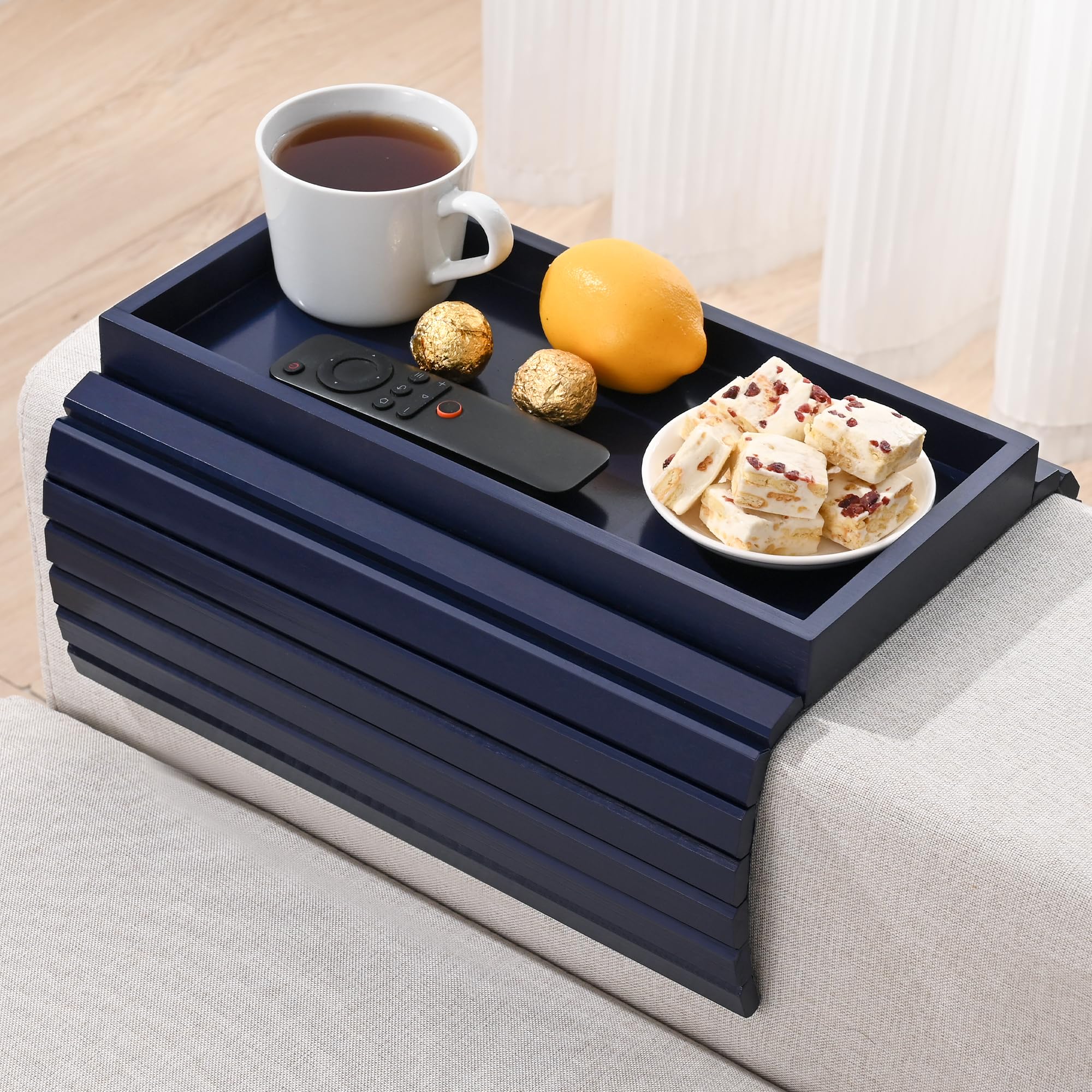 Amazon.com: YUBAMIN Bamboo Sofa Arm Tray, Anti-Dropping Couch Arm Tray ...
