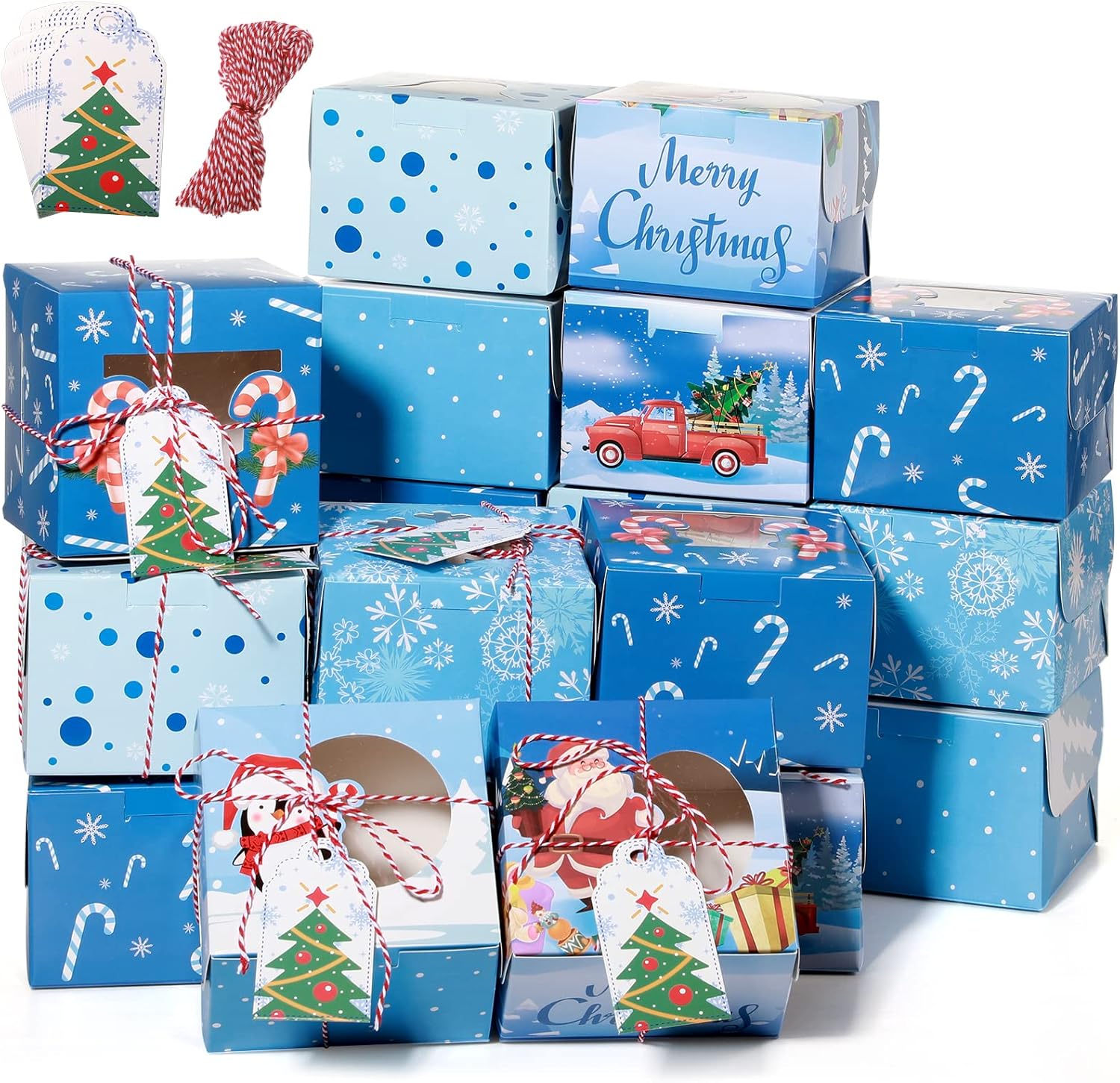 Amazon.com: TaoBary 36 Pcs Christmas Cookie Boxes - 4 x 4 x 3 Inch ...
