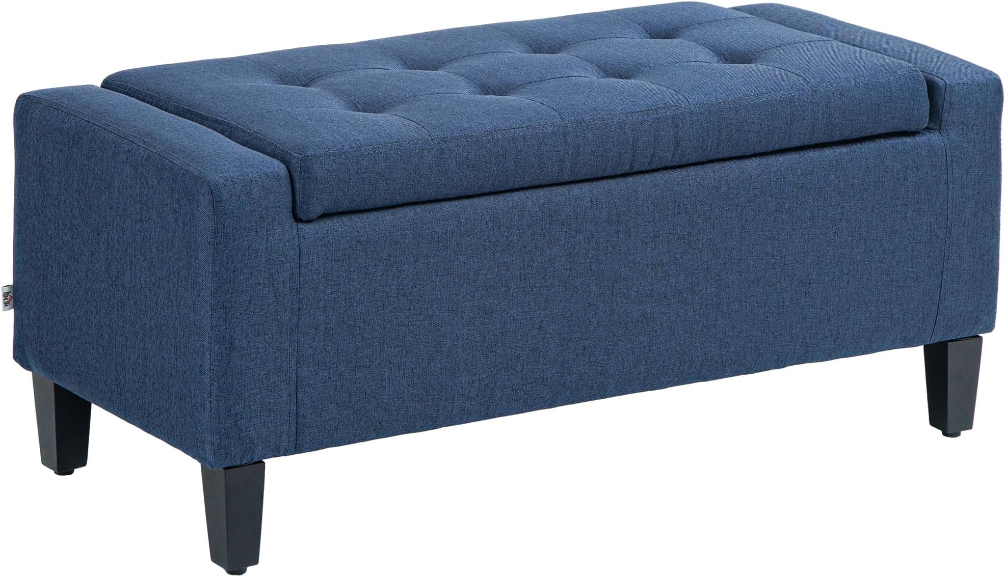 Amazon.com: HOMCOM 42" Rectangular Storage Ottoman Bench, Linen Fabric ...