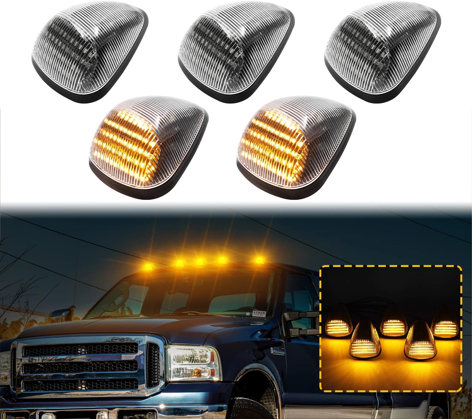 Amazon.com: Aexploer LED Cab Roof Marker Lights Compatible with F250 ...