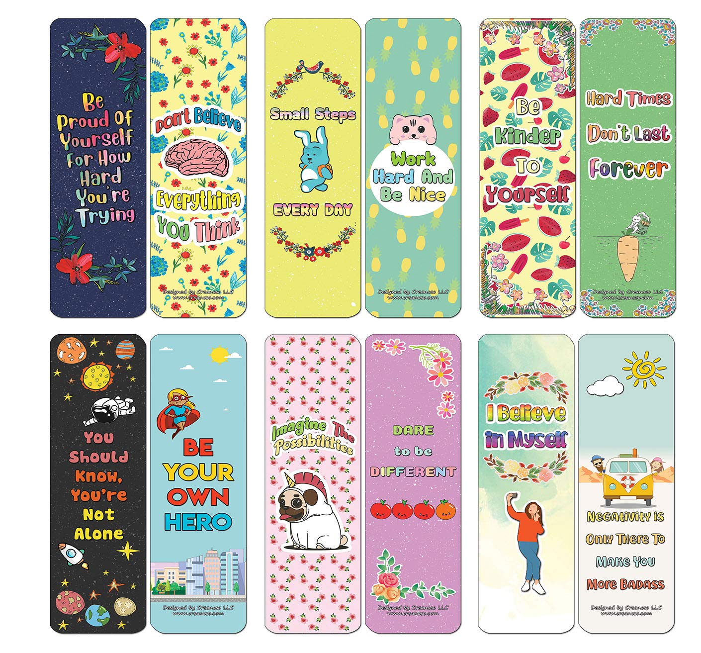Amazon.com : Creanoso Confidence Positive Motivational Bookmarks (12 ...