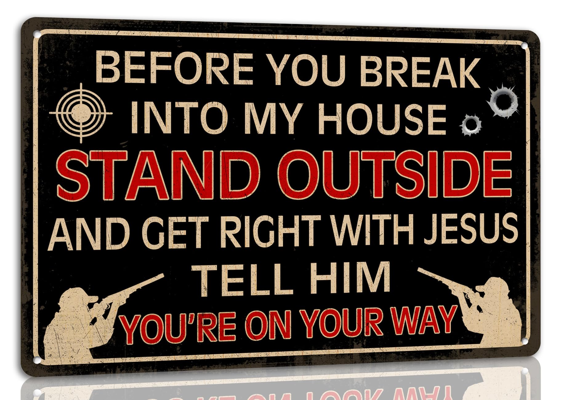 Amazon.com: Before You Break Into My House Warning Funny Metal Tin Sign ...