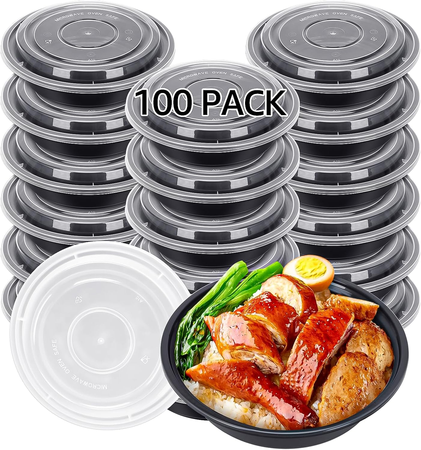 Amazon.com: Lifetime Supplies 100 PACK 24 oz. Meal Prep Containers ...