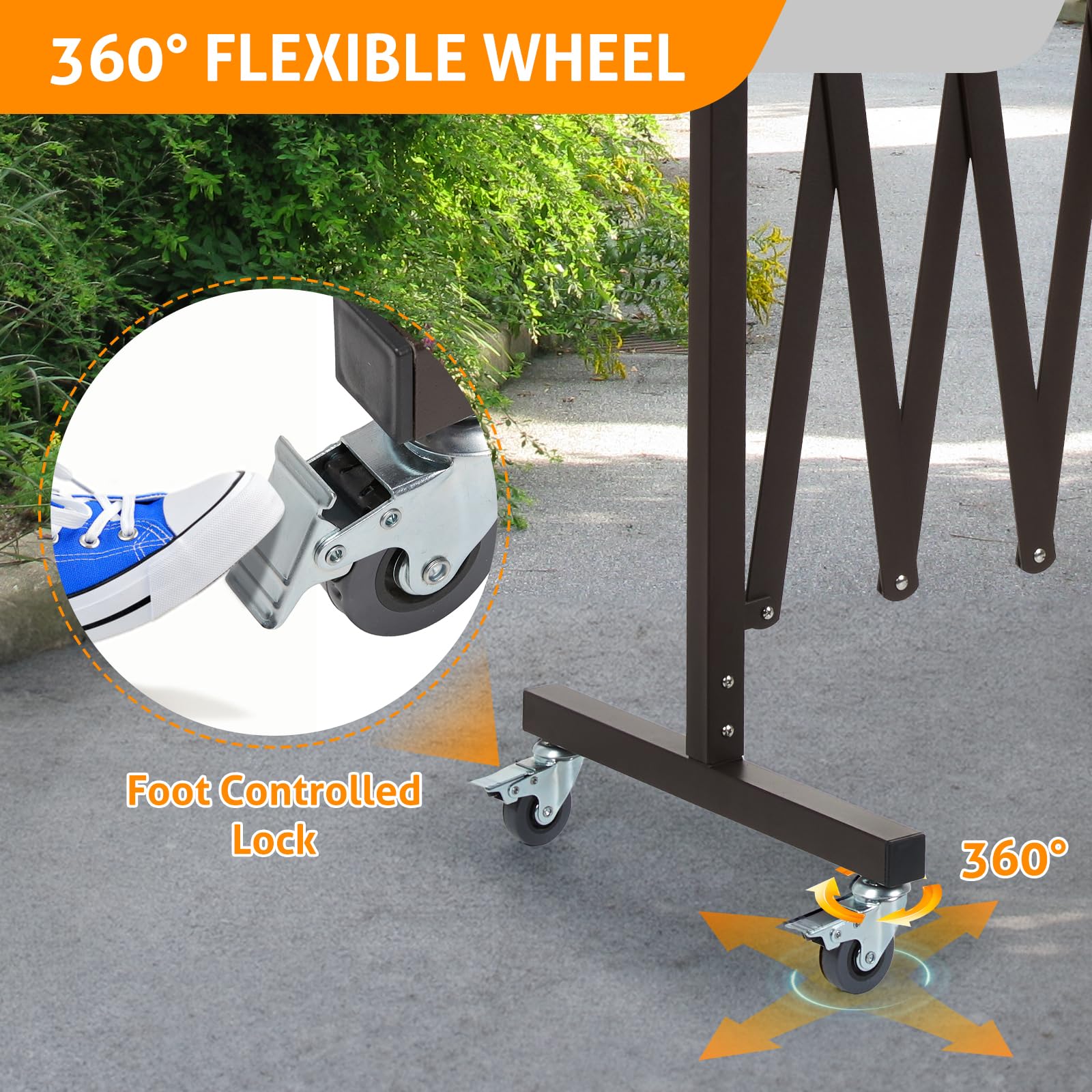 Snapklik.com : 16.4FT Expandable Driveway Gate Metal Retractable Fence ...